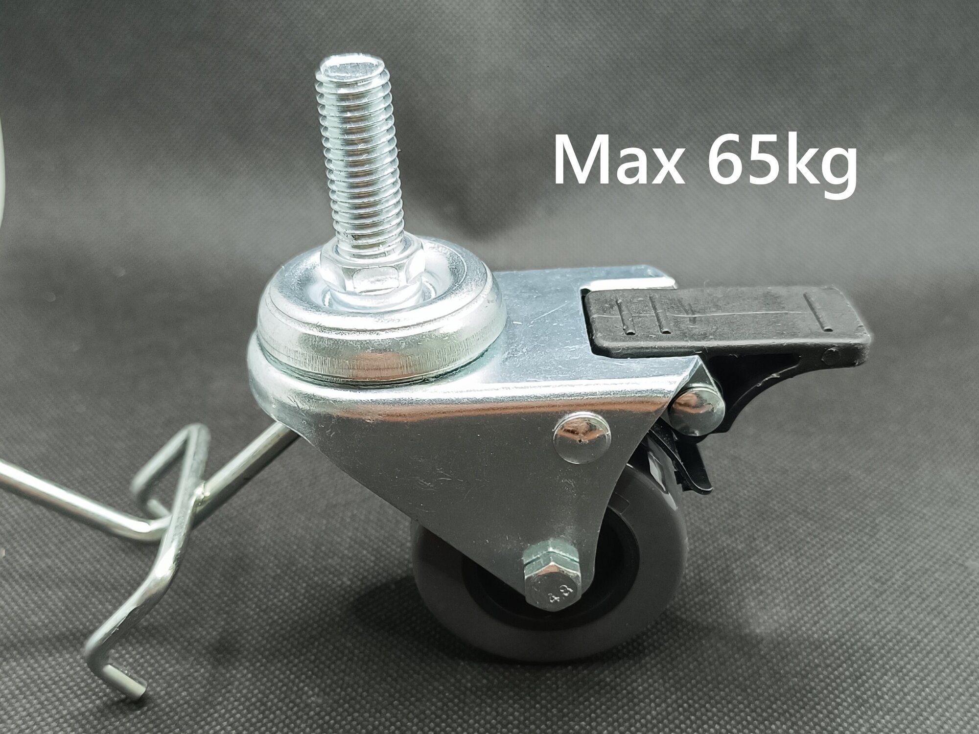 Колеса для тележек сдвоенное 50мм с болтом М12х30 мм с тормозом ПВХ