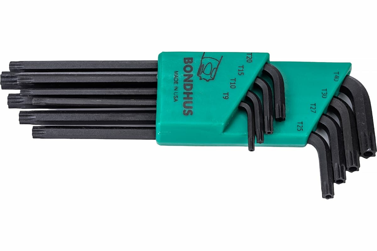 Набор из 8 ключей TORX с отверстием BONDHUS TR9-TR40 32434