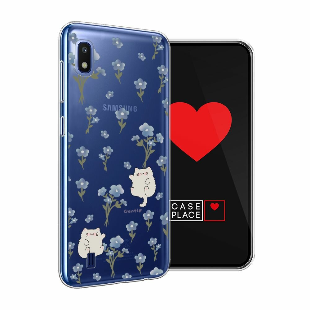 Чехол на Samsung Galaxy A10 / Самсунг Галакси А10 с принтом "Gentle cats", прозрачный — фото 1