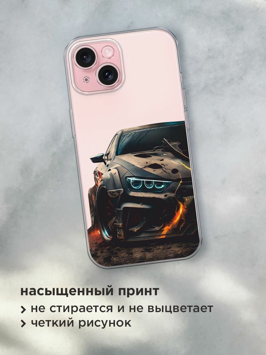 Чехол на Apple iPhone 15 / Айфон 15 с принтом "На износ", прозрачный — фото 1