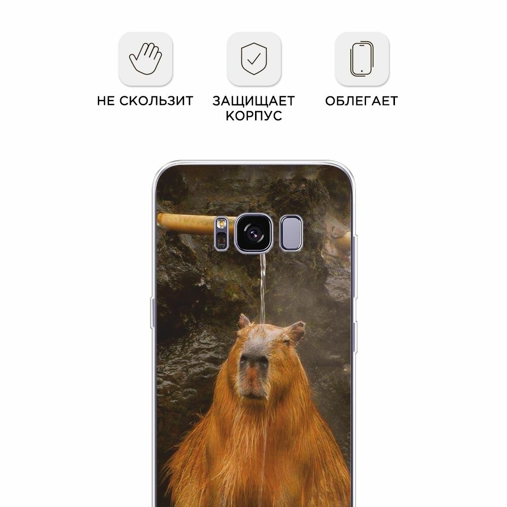 Чехол на Samsung Galaxy S8 + / Самсунг Галакси С8 Плюс с принтом "Капибара на отдыхе" — фото 1