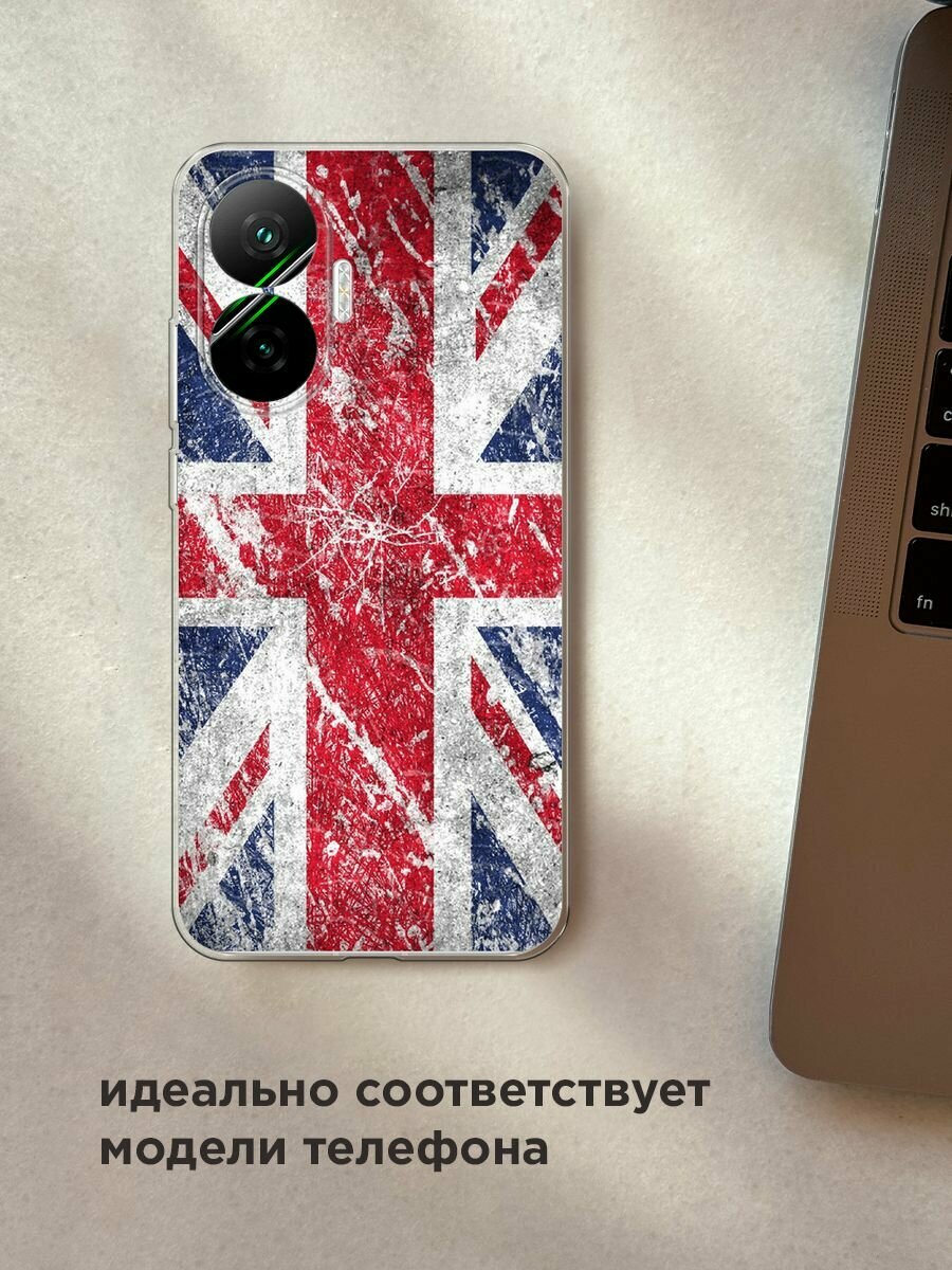 Силиконовый чехол на Poco F7 / Поко F7 с принтом "Флаг британский" — фото 1