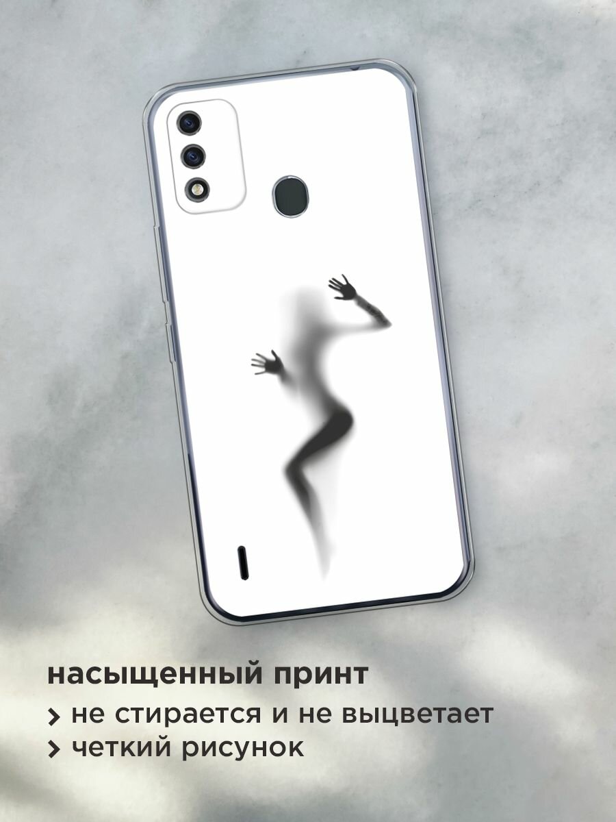 Силиконовый чехол на Itel A48 / Ител А48 с принтом "Девушка в душе" — фото 1