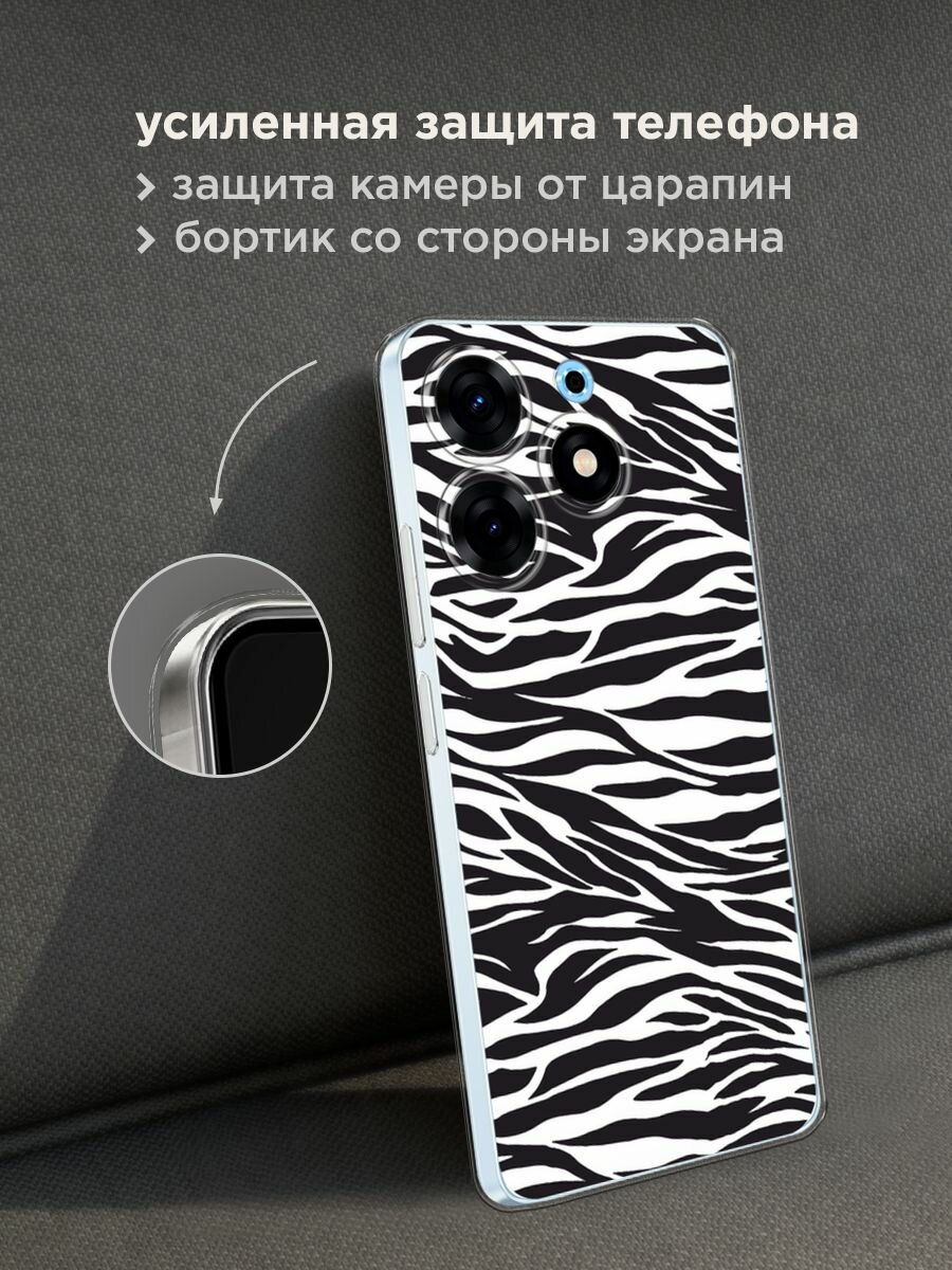 Чехол на Tecno Spark 10 Pro / Текно Спарк 10 Про с принтом "Принт зебра" — фото 1