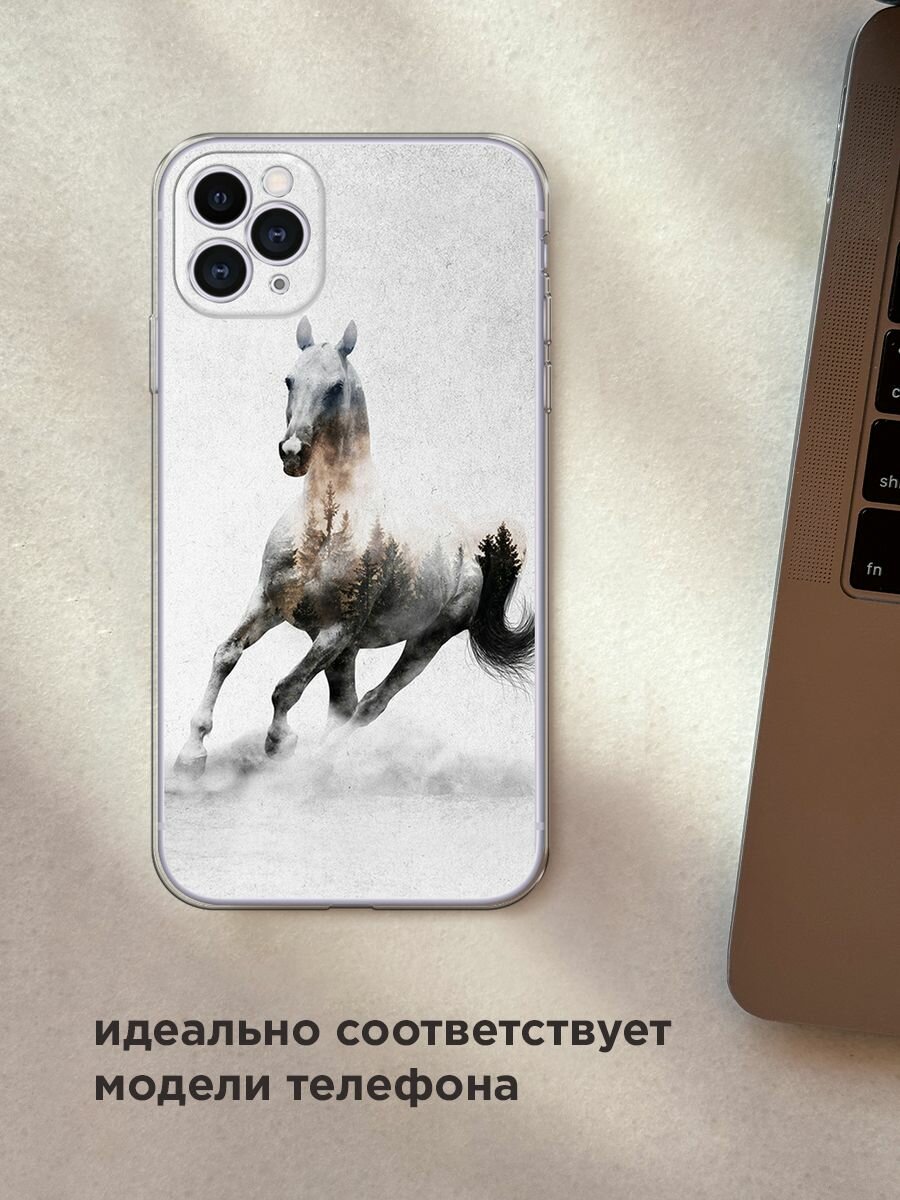 Чехол на Apple iPhone 11 Pro / Айфон 11 Про с принтом "Лошадь лес" — фото 1
