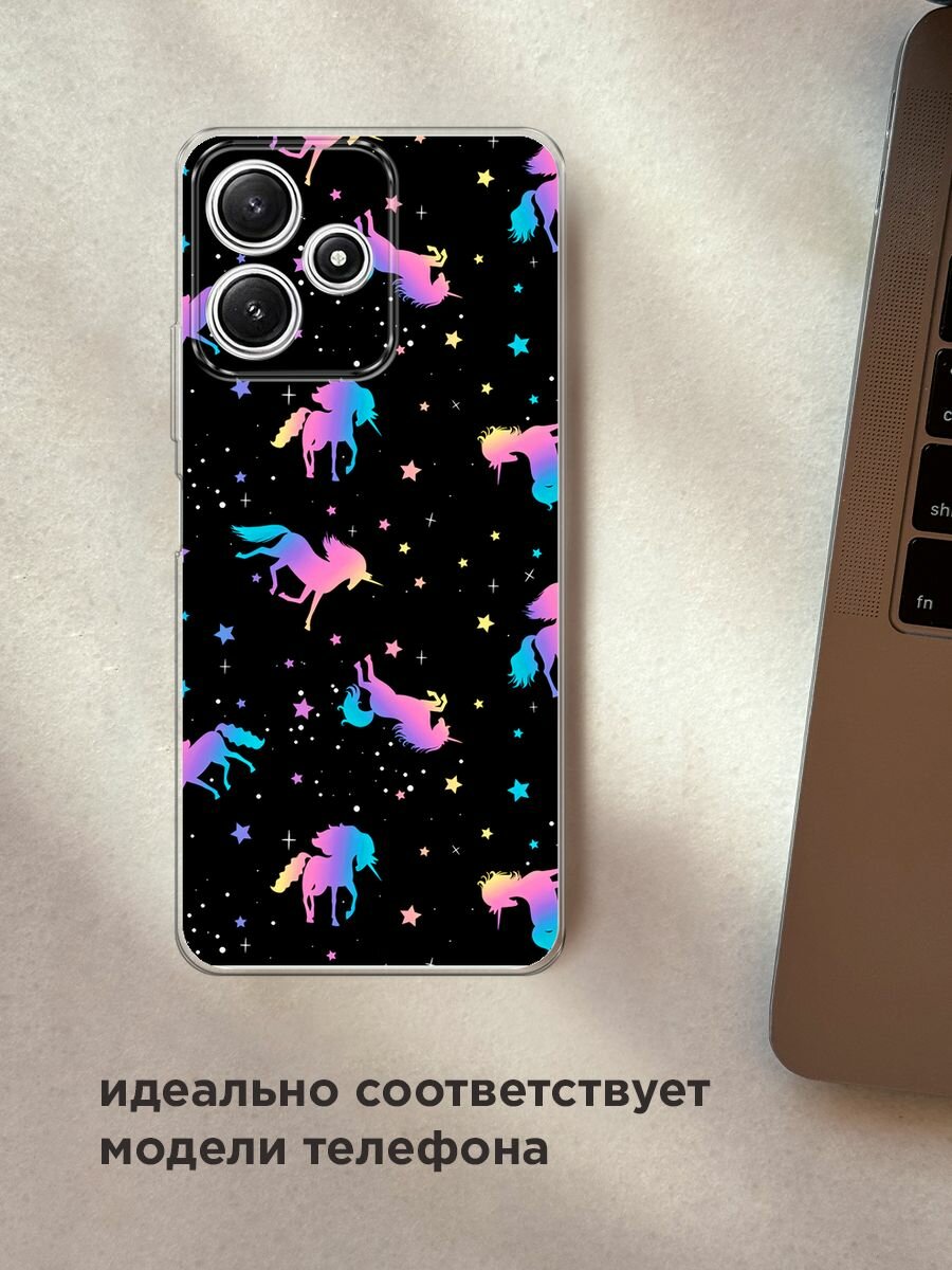 Чехол на Xiaomi Redmi 12 / Сяоми Редми 12 с принтом "Единороги градиент" — фото 1