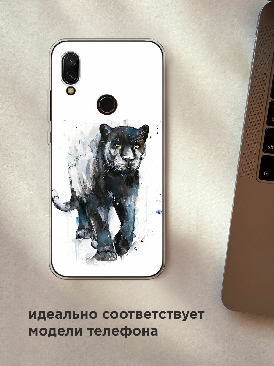 Чехол на Xiaomi Redmi 7 / Сяоми Редми 7 с принтом "Пантера арт 3" — фото 1