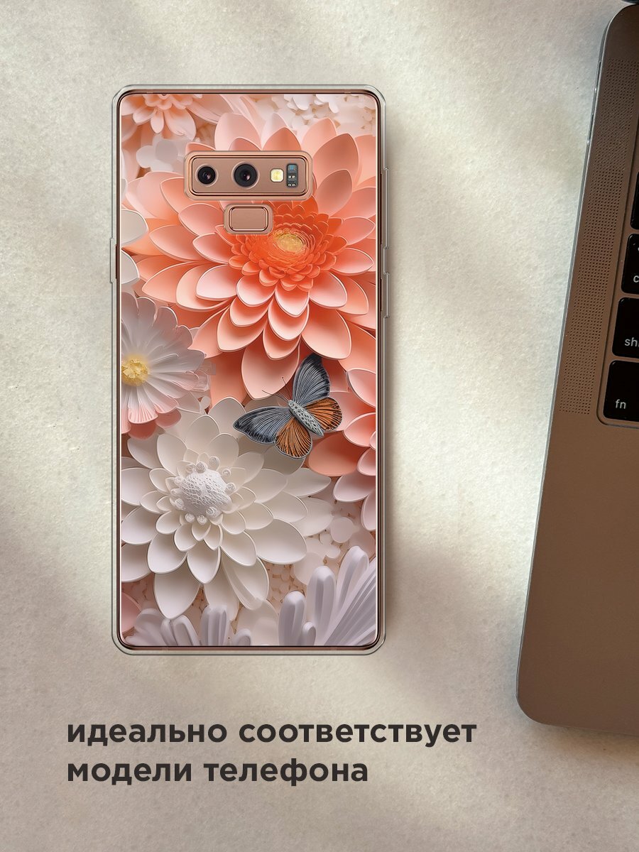 Чехол на Samsung Galaxy Note 9 / Самсунг Галакси Нот 9 с принтом "Бумажные цветы" — фото 1