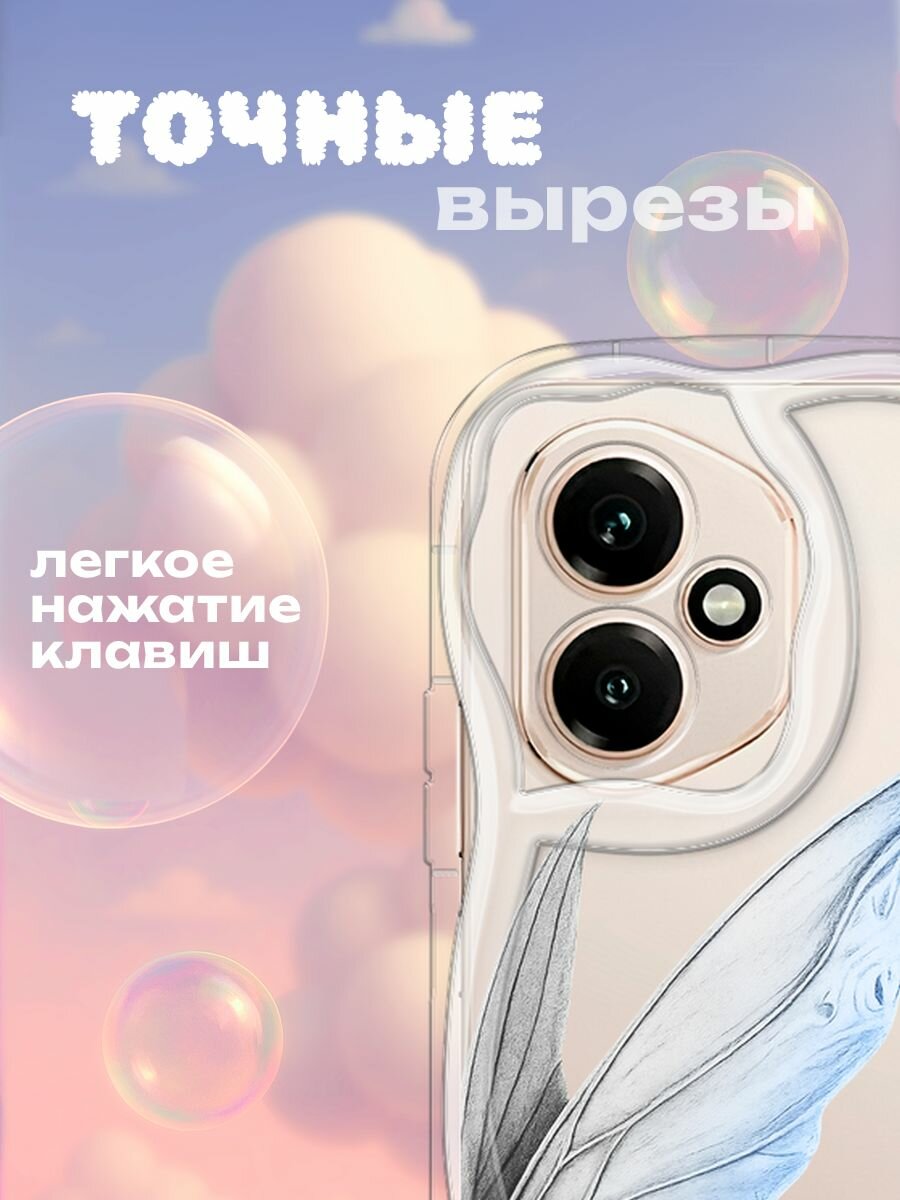 Чехол на Honor 400 / Хонор 400 с принтом "Крылья бабочки", прозрачный — фото 1