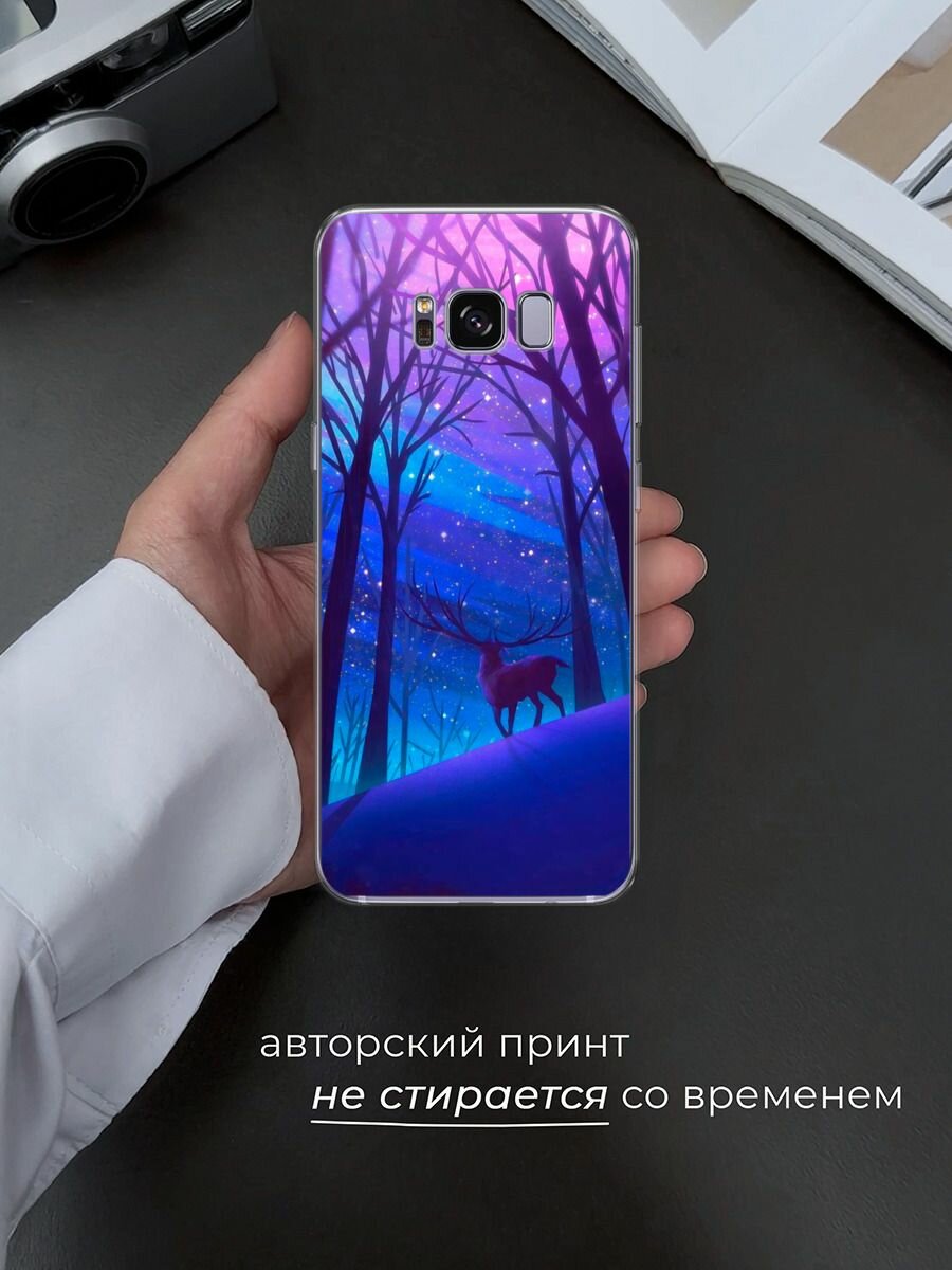 Чехол на Samsung Galaxy S8 + / Самсунг Галакси С8 Плюс с принтом "Северный олень" — фото 1