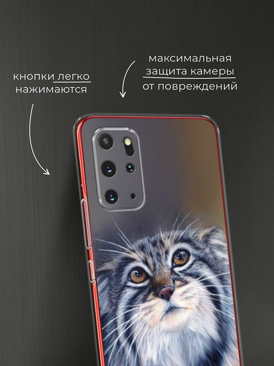 Чехол на Samsung Galaxy S20 + / Самсунг Галакси S20 Плюс с принтом "Кот манул 2" — фото 1