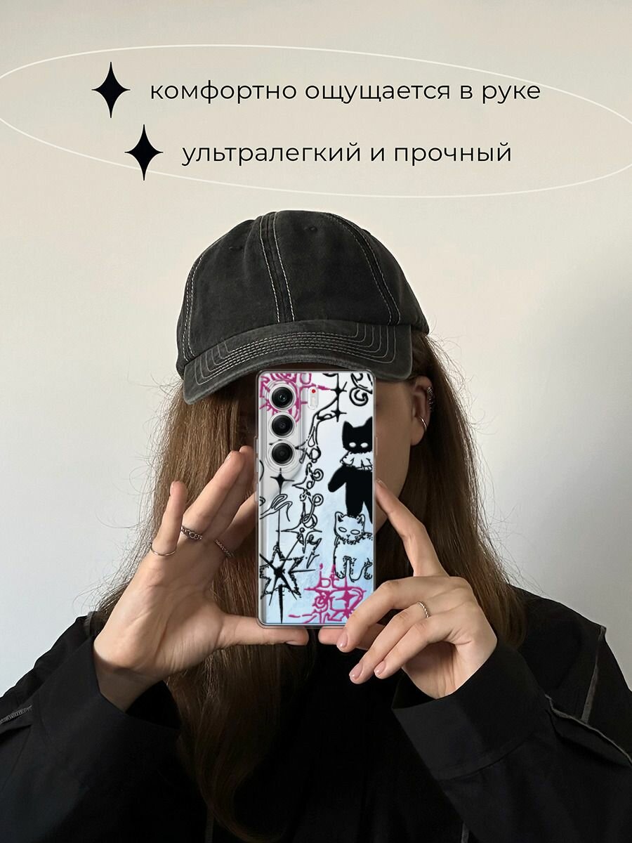 Чехол на Tecno Camon 40 Pro 5G / Текно Камон 40 Про 5G с принтом "Готические котики" — фото 1