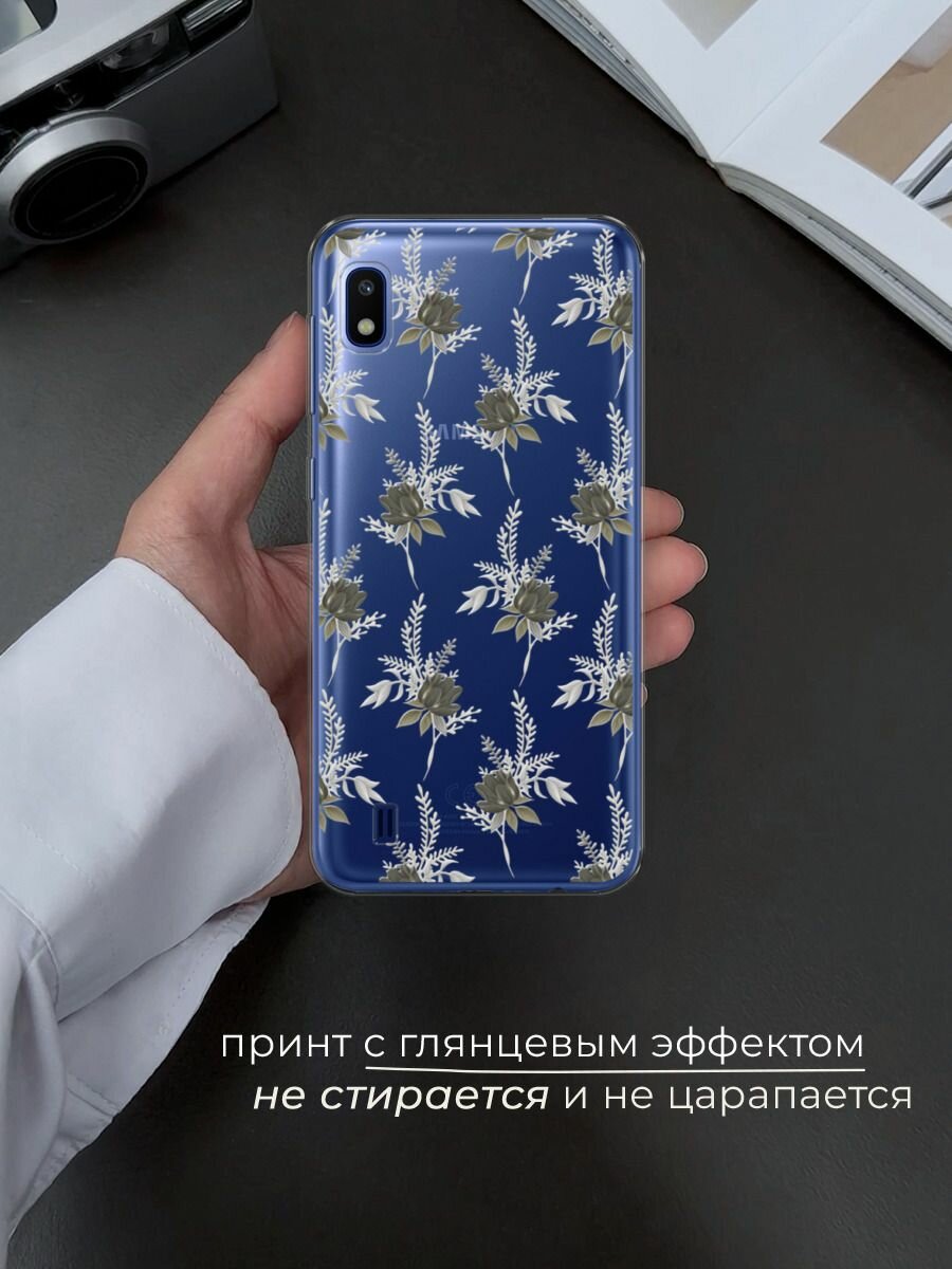Чехол на Samsung Galaxy A10 / Самсунг Галакси А10 с принтом "Паттерн цветы сепия" — фото 1