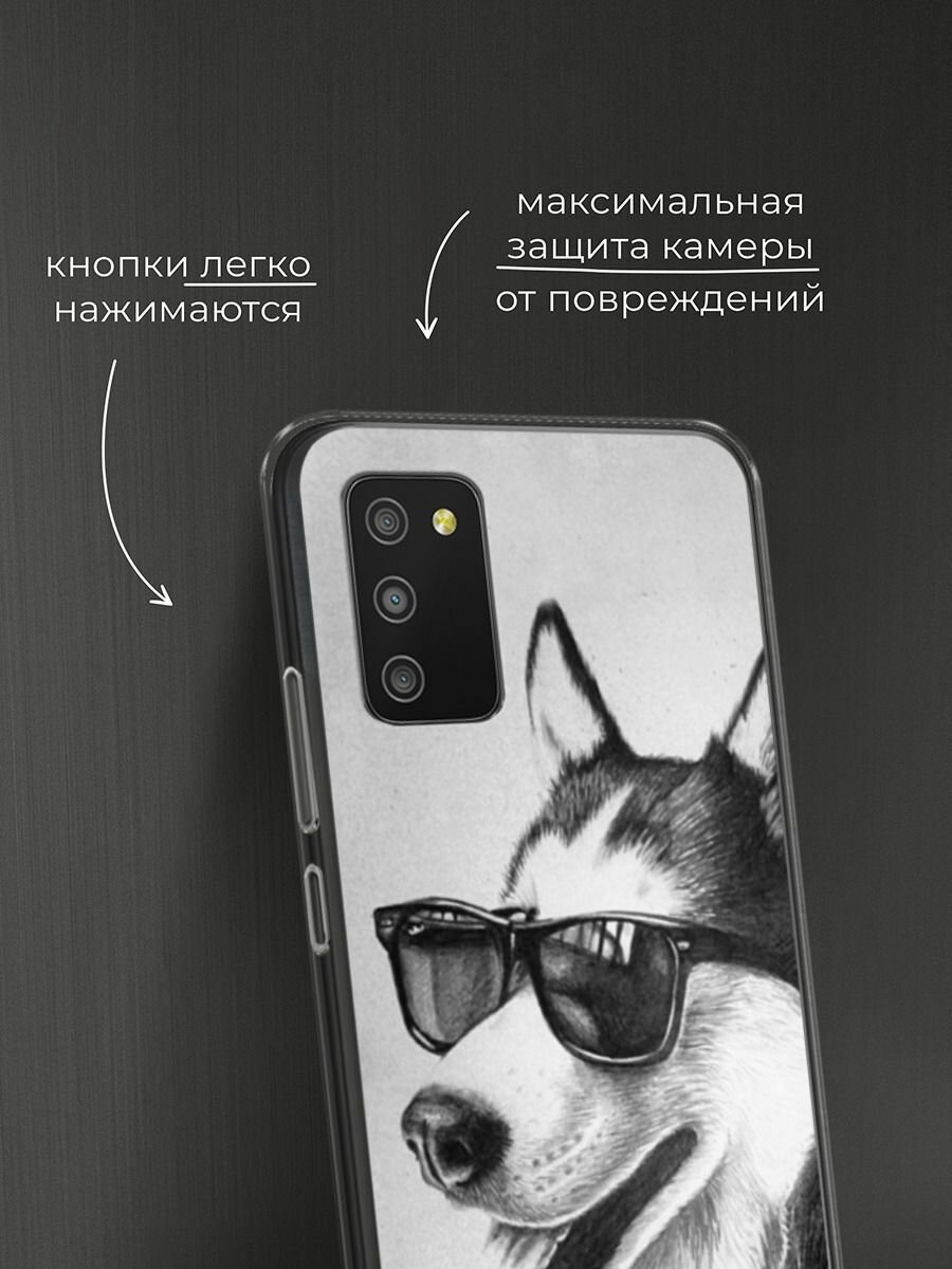 Чехол на Samsung Galaxy A02s / Самсунг Галакси A02s с принтом "Крутой Хаске" — фото 1