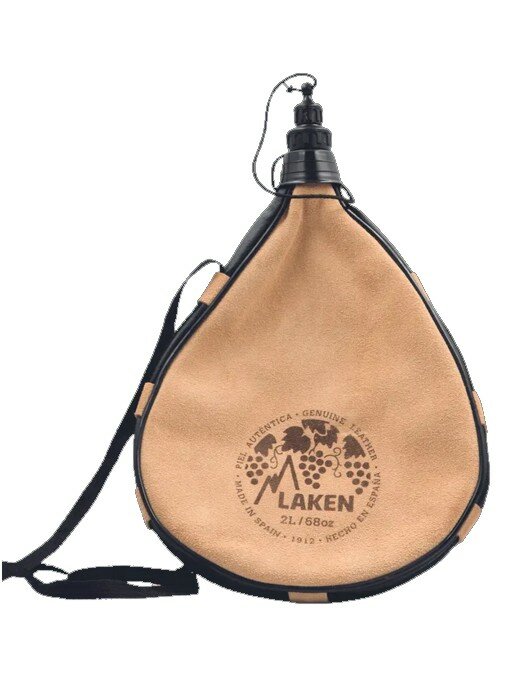 Фляга-бурдюк Laken "Капля", кожа, 2 л, завинчивающаяся крышка, с ремешком