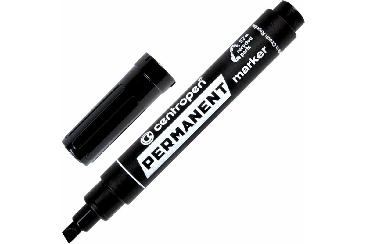 CENTROPEN 8576 Маркер перманентный скошенный черный 1-4,6 мм для пометок документов