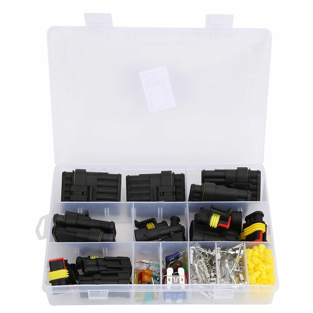240 шт. 1/2/3/4/5/6-контактный автомобильный водонепроницаемый разъем для электрических проводов с клеммой и предохранителем