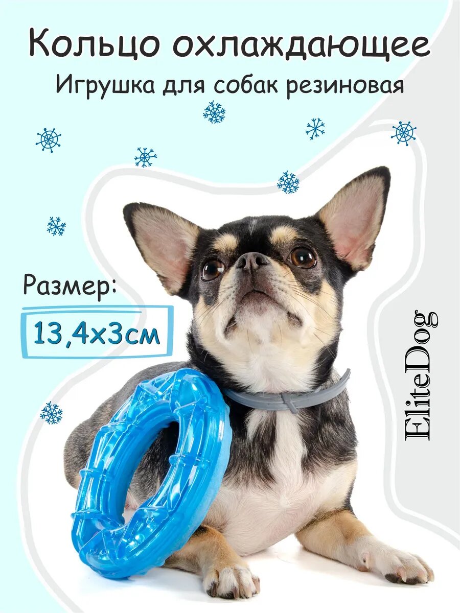 Охлаждающая игрушка для собак резиновая, 13.4х13.4х3см