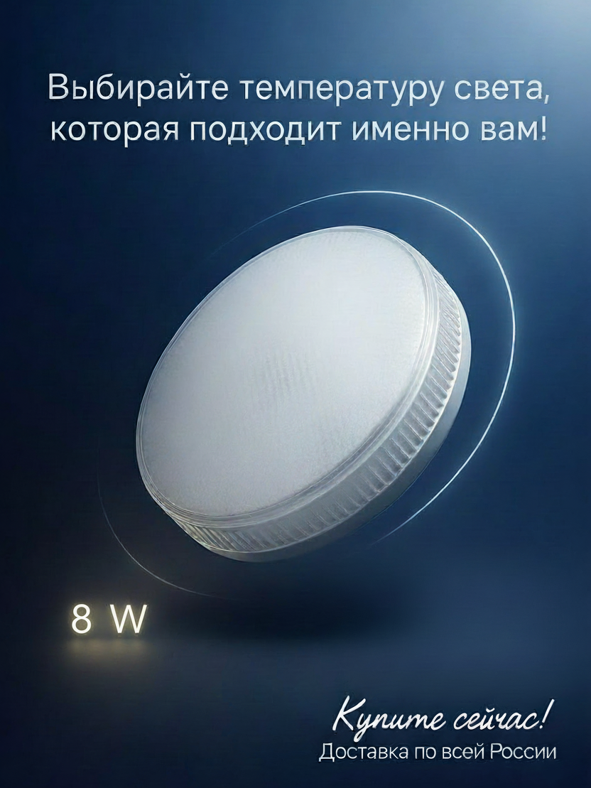 Лампа Одеон GX 53 LED 8W 4500K 1шт