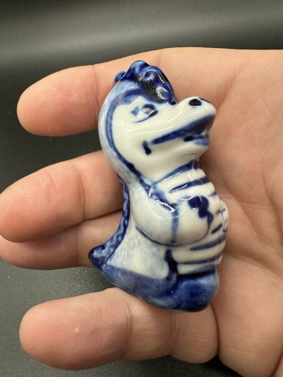 Статуэтка Дракоша Гжель Фарфор винтажная