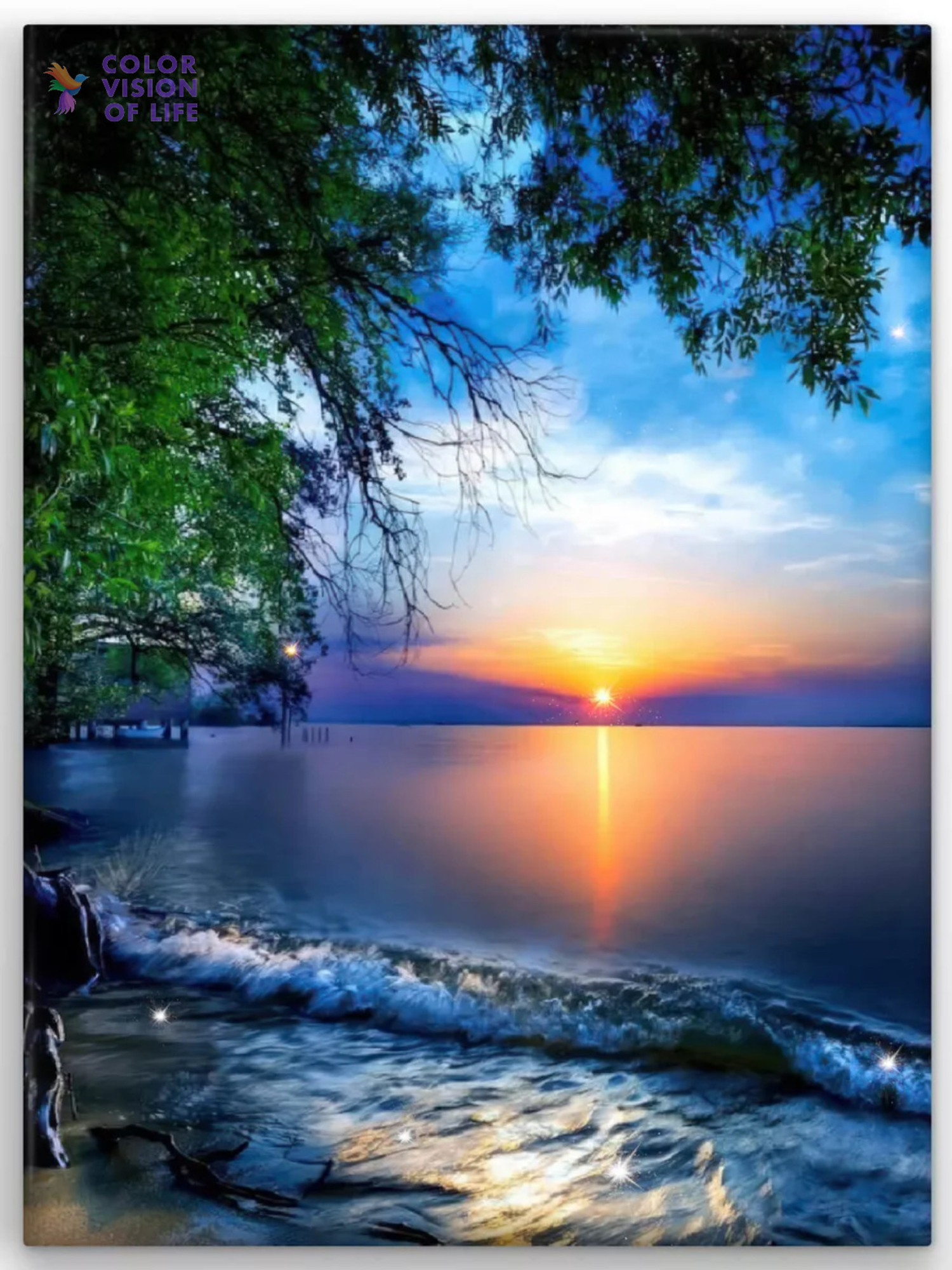 Алмазная мозаика на подрамнике «Закат на море»