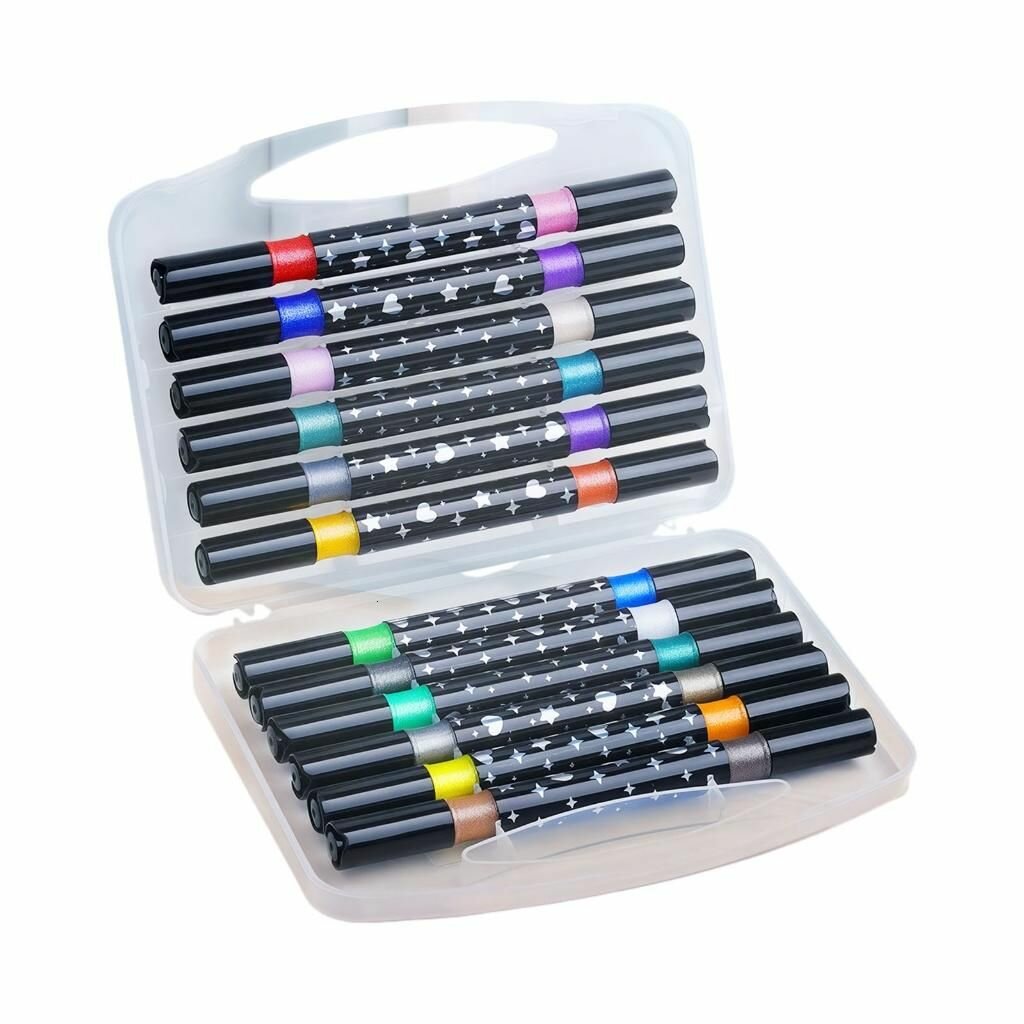 Флуоресцентные маркеры с гибким наконечником, 24 Цвета /Коробка