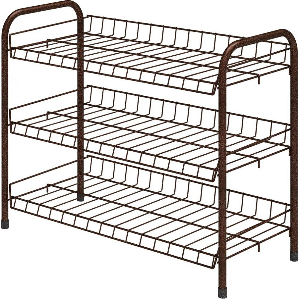 Этажерка для обуви 3 полки, сталь с покрытием, цвет в ассортименте, 66х28х52см, разборная конструкция