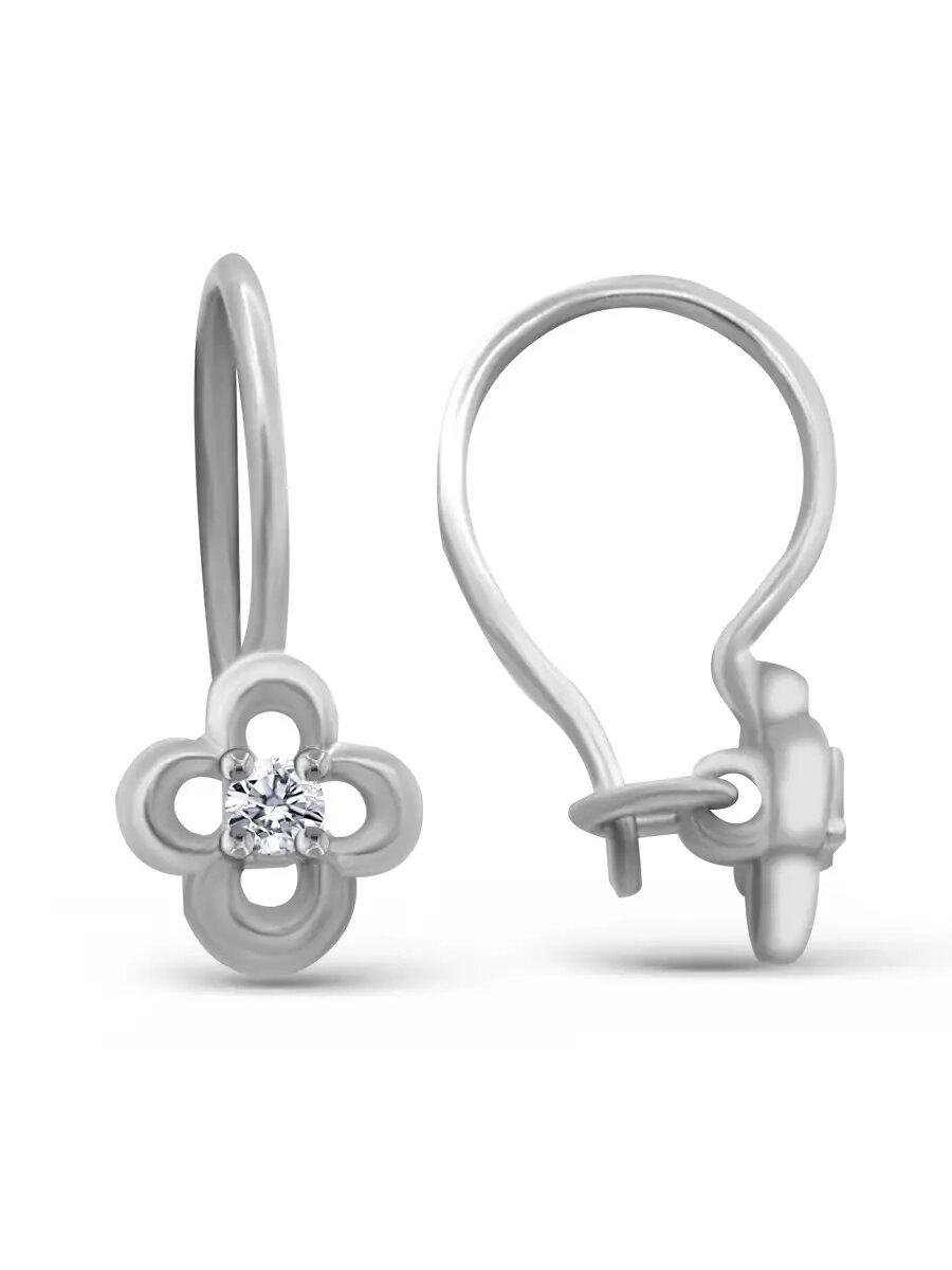 Серьги, серебро, 925 проба, фианит