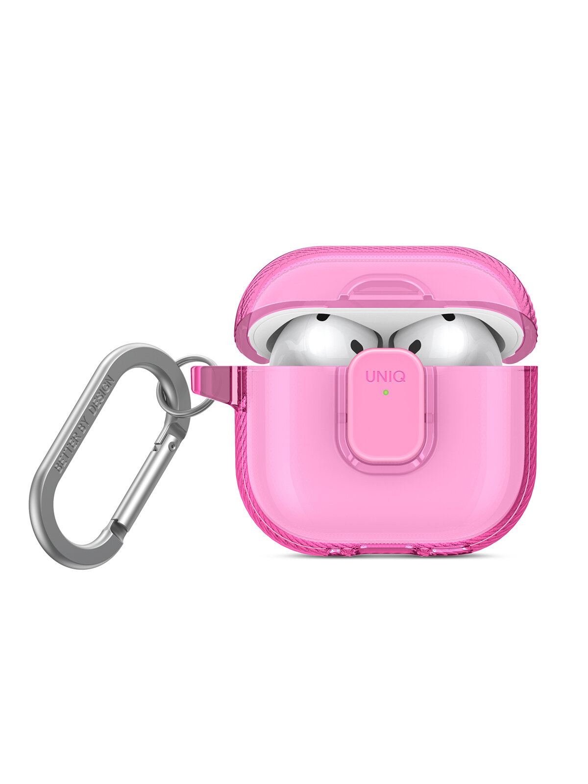 Чехол Uniq для Apple Airpods 4, Glase PRO с замком-защелкой, розовый