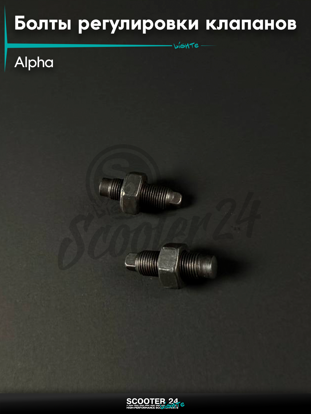 Болты регулировки клапанов с гайкой на мопед и мотоцикл ALPHA / Альфа (пара)