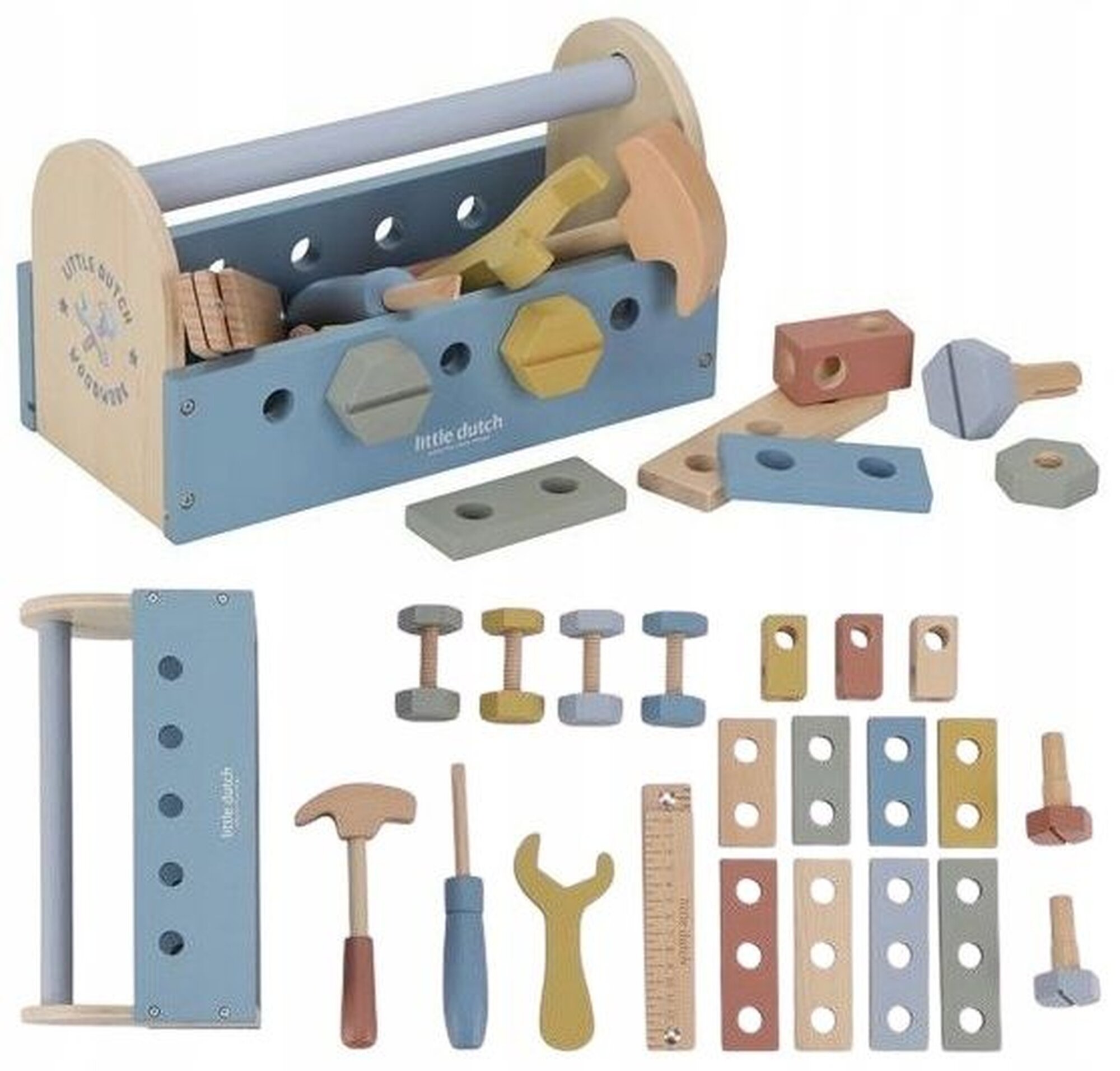 Игровой набор Little Dutch - Детский игрушечный деревянный Набор инструментов в ящике - LD2544