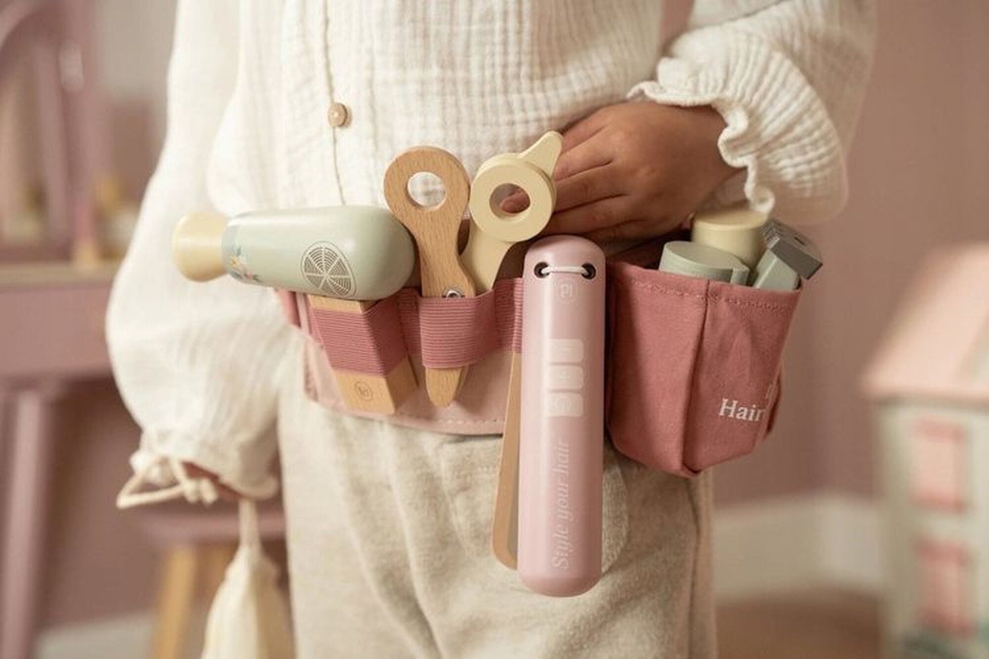 Игровой набор Little Dutch - Детский деревянный Парикмахерский набор с аксессуарами - LD2514