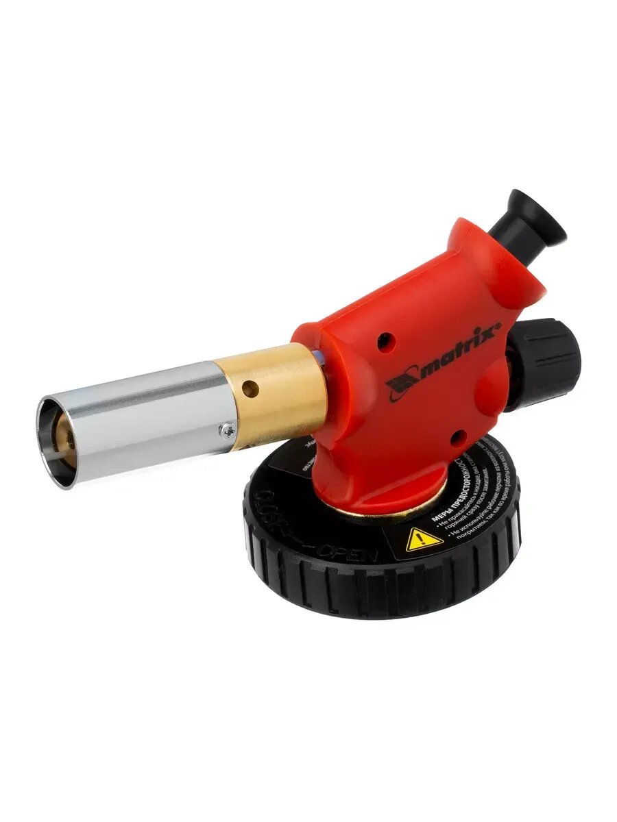 Газовая горелка с пьезоподжигом (бут. баллон), MATRIX 91427