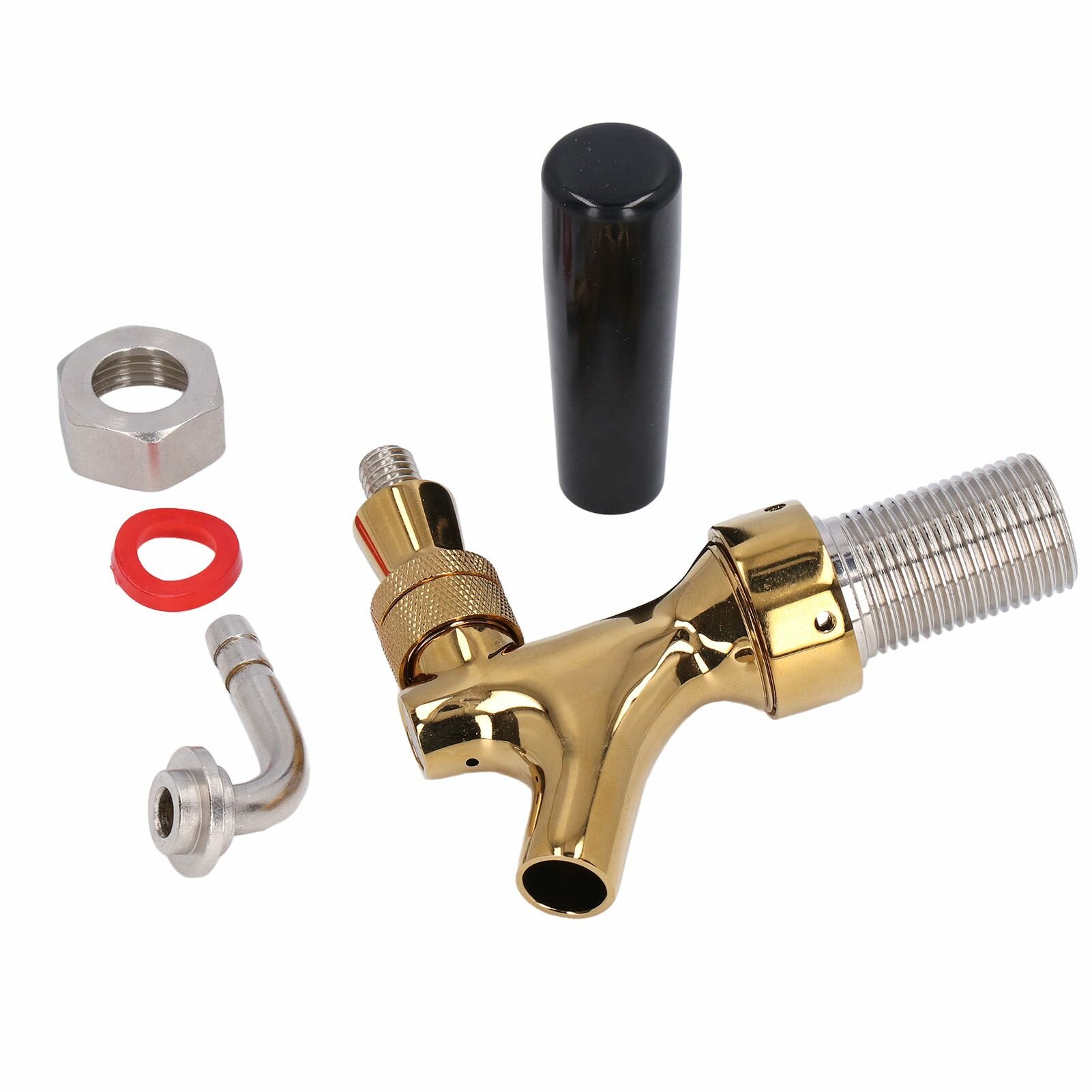Пивной кран для кегельного пива из нержавеющей стали 304 для бара и ресторана золотого цвета с гладкой литой наливкой, надежным уплотнением и легкой установкой, подходит для широкого применения