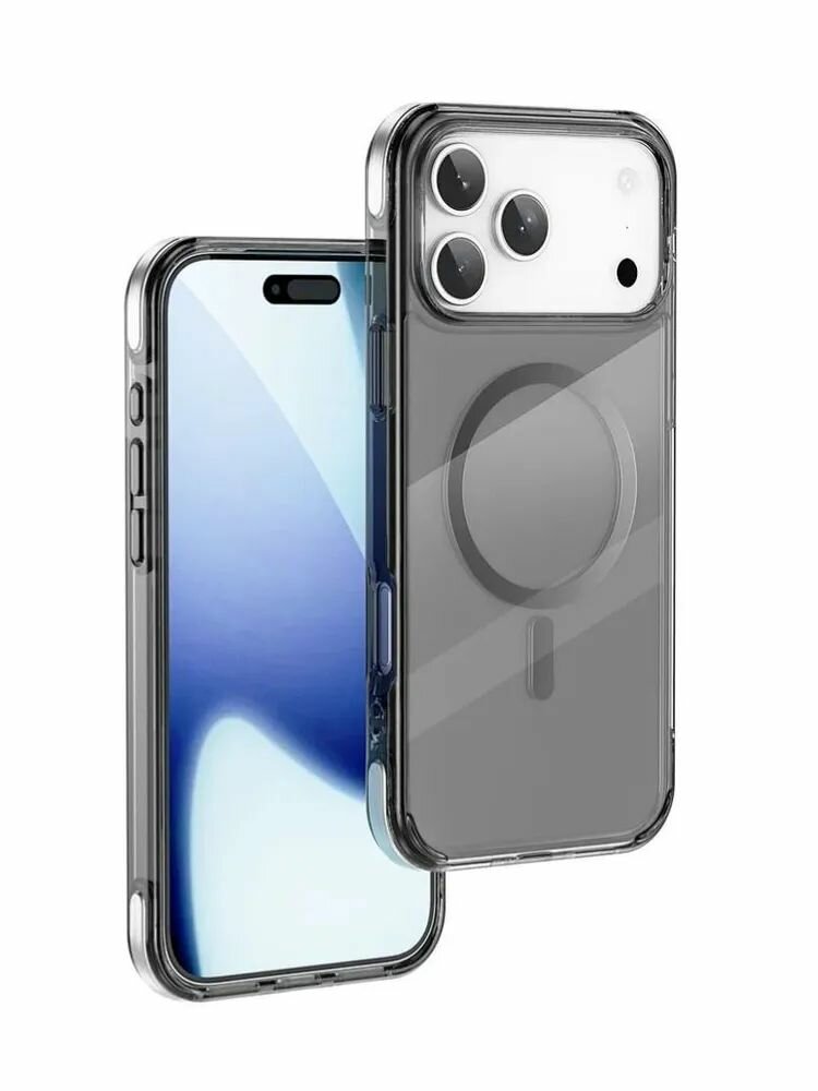 Чехол для IPhone 17 Pro Max 6.9" Wiwu Titanium Pro MCC-702 с Magsafe и защитой углов - черный полупрозрачный