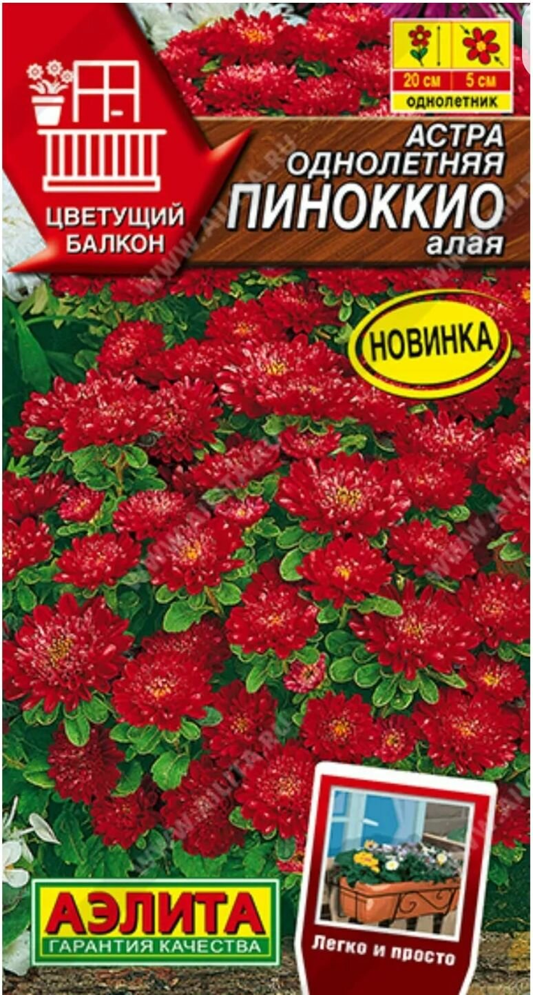 Астра однолетняя Пиноккио алая (0,05г)