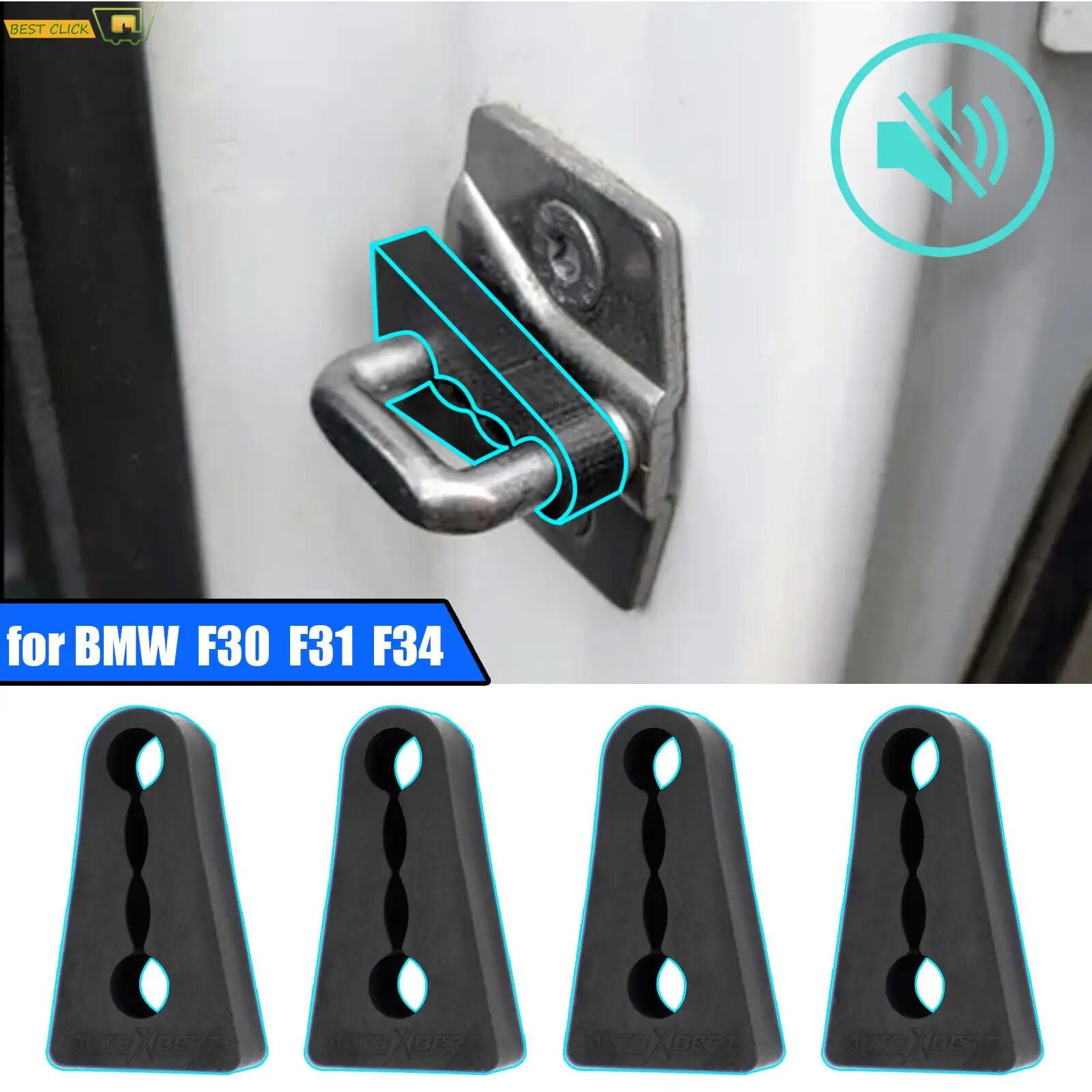 Звуковой демпфер, буфер дверного замка для BMW 3 серии F30 F31 F34 F35 E90 E91 E92 E93 2005-2018, звуконепроницаемые скрики, глухой уплотнитель