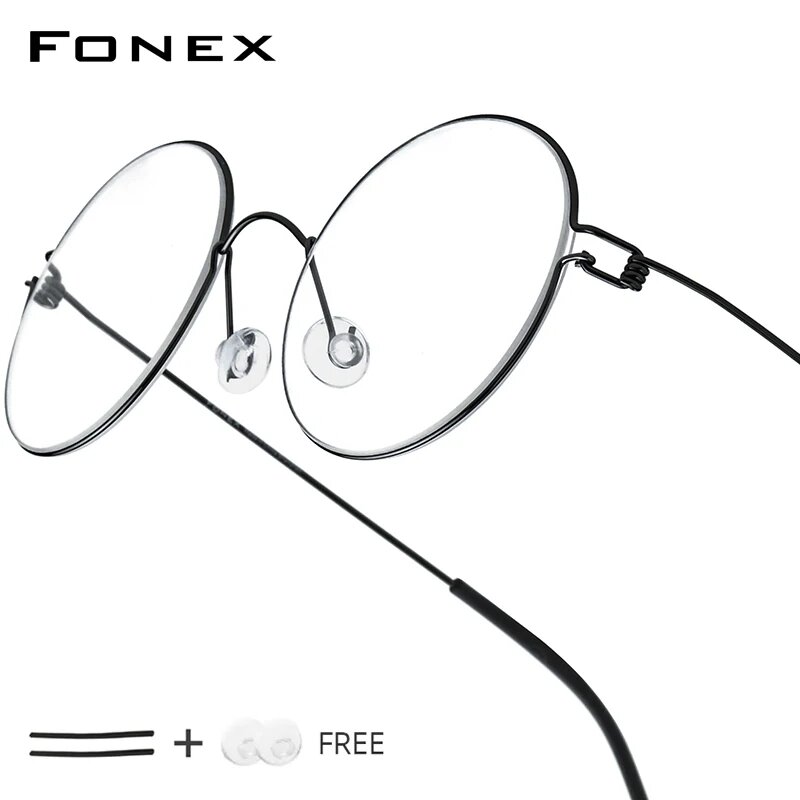 FONEX Оправа для очков черная, титановый сплав