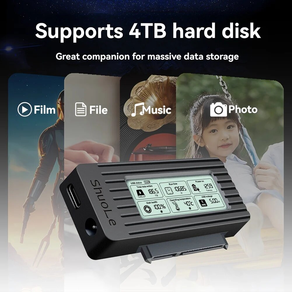 Кабель-переходник ShuoLe USB C — SATA Конвертер USB3.2 Gen1 — SATA — L07A