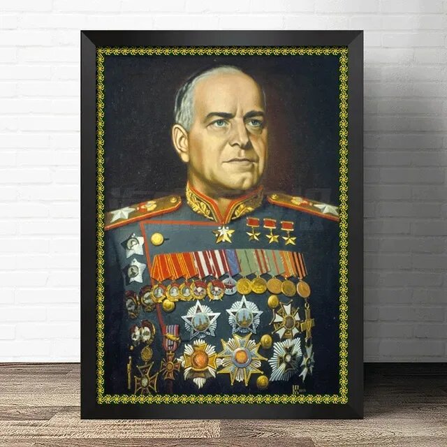 Плакат "Советский Союз", портрет Сталина и Жукова 1, 20cmx30cm Frameless
