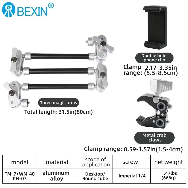 BEXIN Magic Arm 3 links with clamp