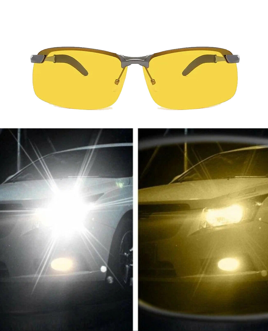 Поляризационные очки для водителей, Желтые, оправа черная матовая