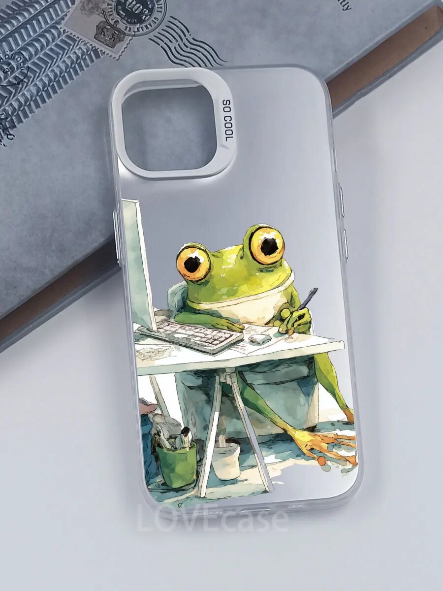Чехол Funny Frog для Samsung Galaxy A56 A36 A16 A15 4G 5G A35 A54 A55 S22 S23 S24 S25 Ultra, чехол из ТПУ ПК, серебристый