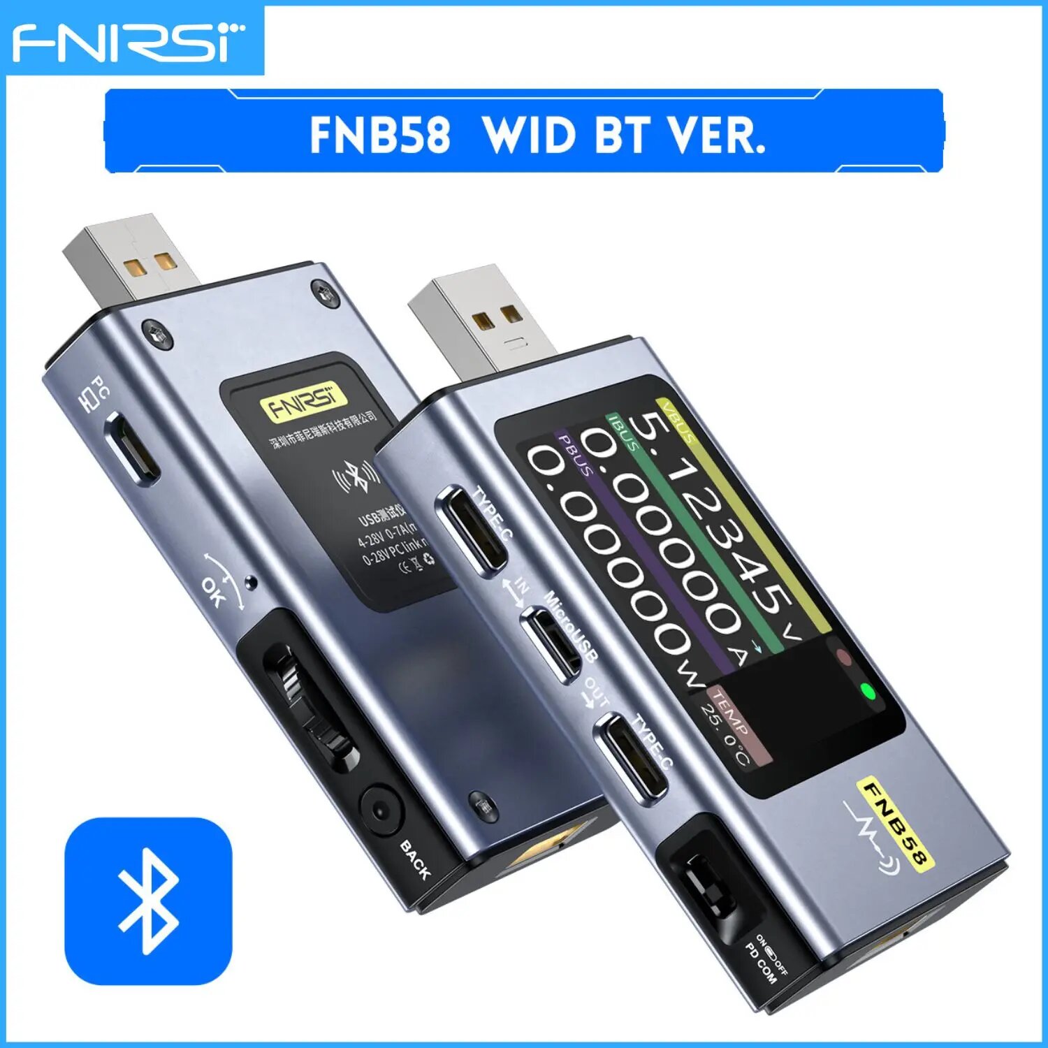 FNIRSI FNB58 USB тестер с Bluetooth