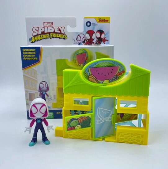 Hasbro Marvel Spidey and His Amazing Friends Toy Figure / Детский набор игрушек Человек-паук и его друзья, состоящий из 10 кукол, маску можно переворачивать вверх и вниз. Марвел