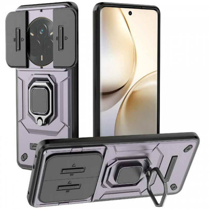 Transformer Ring Holder Противоударный чехол с кольцом и шторкой камеры для Realme 14 Pro 5G