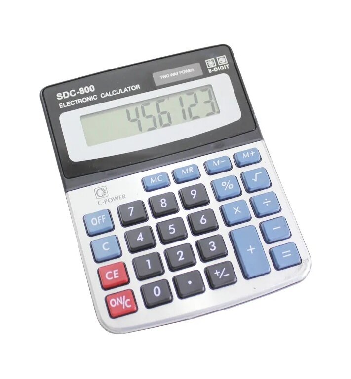 Настольный калькулятор с двойным питанием и большим дисплеем SDC-800