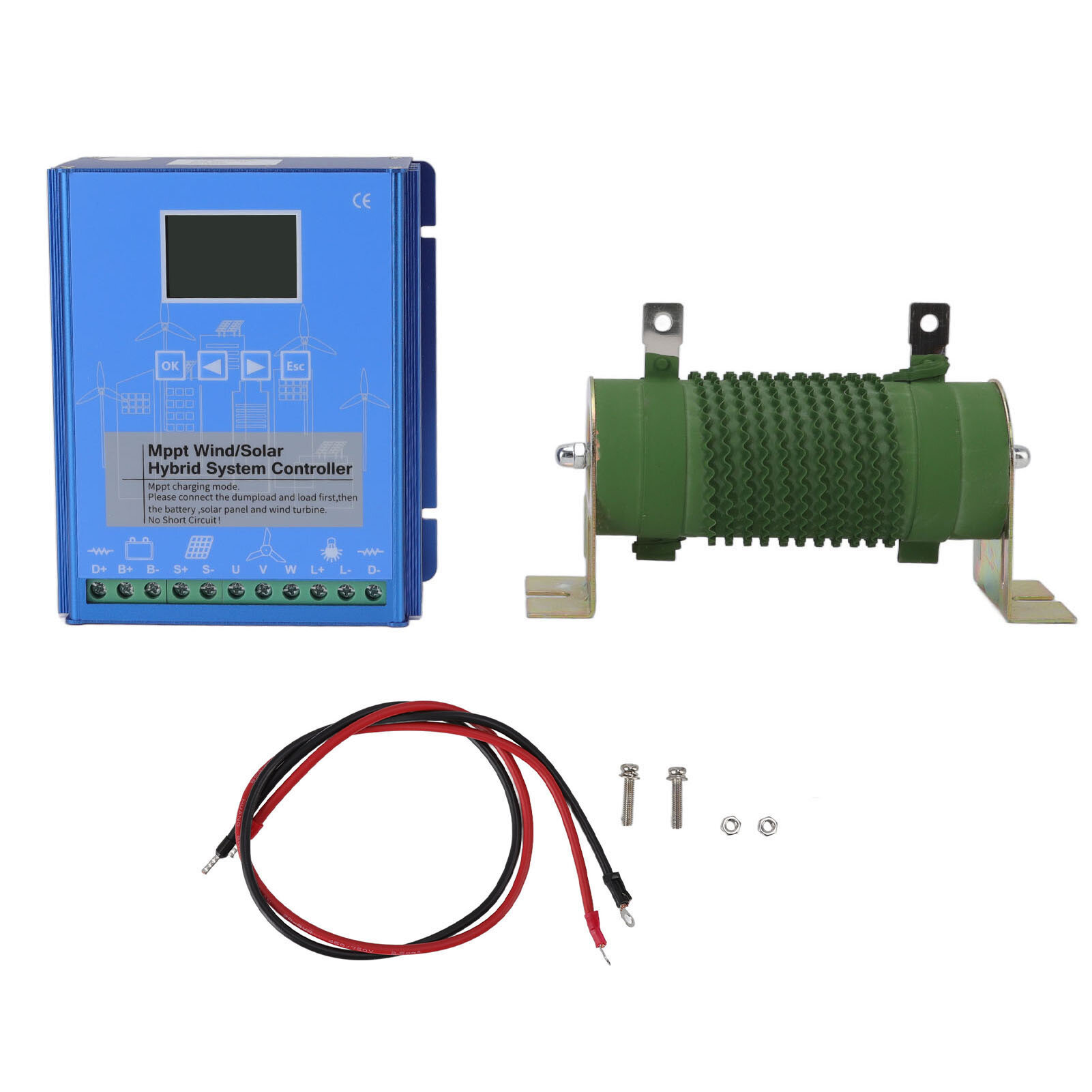 Гибридный контроллер ветровой и солнечной энергии 24 В/48 В, ЖК-экран, режим зарядки MPPT, универсальный для автономных систем генерации GPI-48280