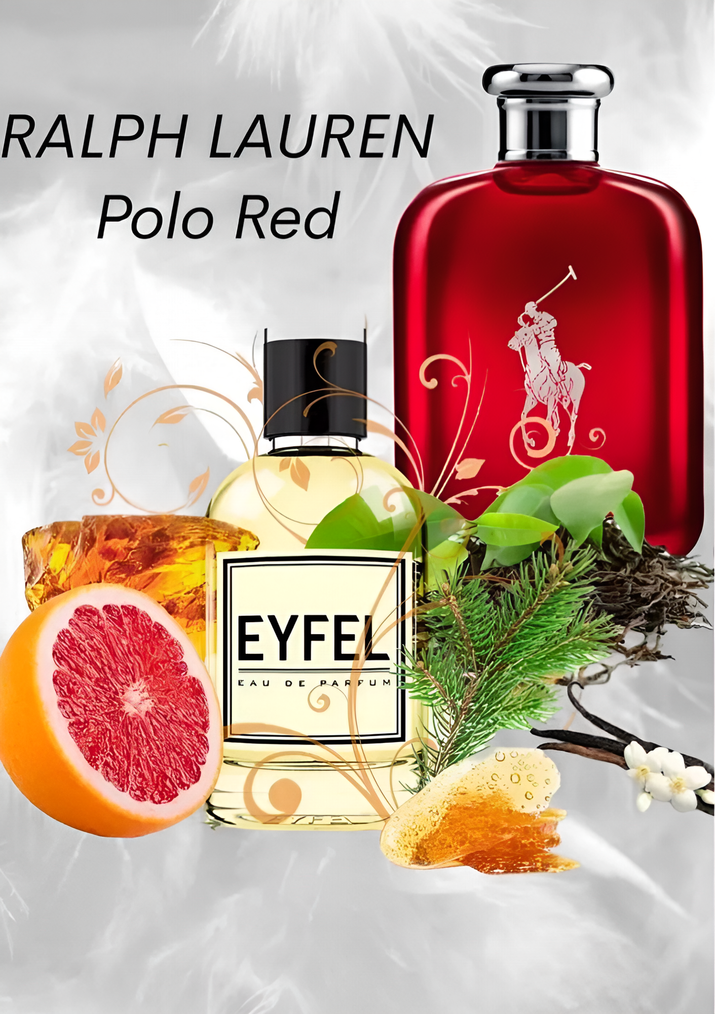 Духи мужские EYFEL M132 Polo Red, восточно-древесный аромат, 50 мл