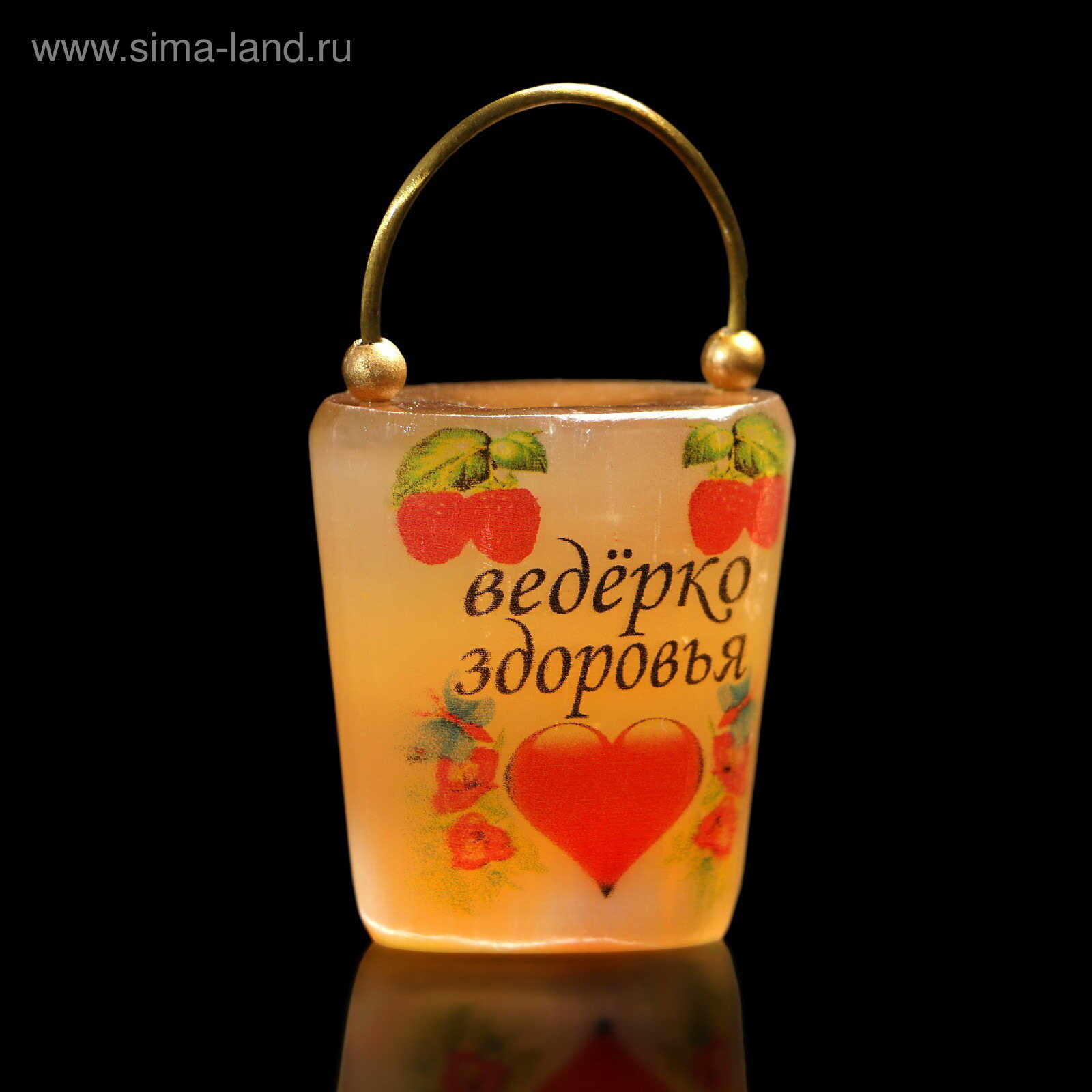 Фигурка - оберег "Ведёрко здоровья", селенит, цвет: бежевый, тематика праздника: 14 февраля